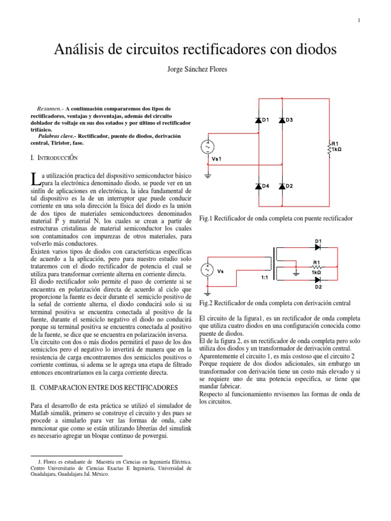 Análisis de Circuitos Rectificadores Con Diodos | PDF | Rectificador | Diodo