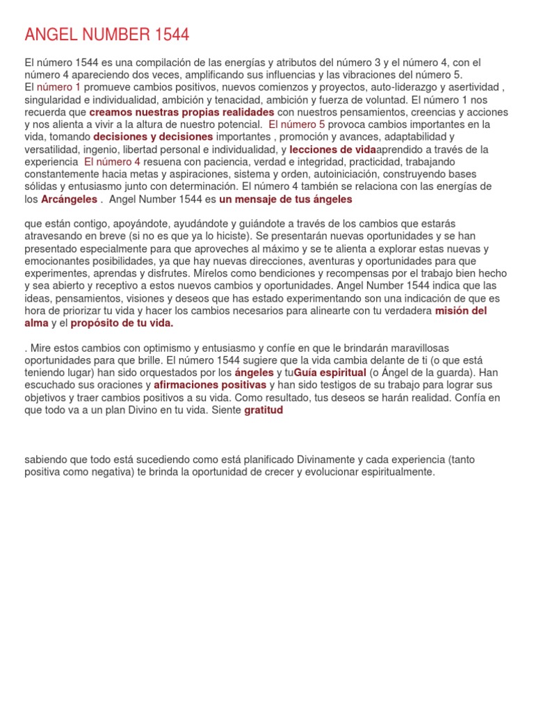 Angel Number 1544 | PDF | Vida | Conceptos psicologicos