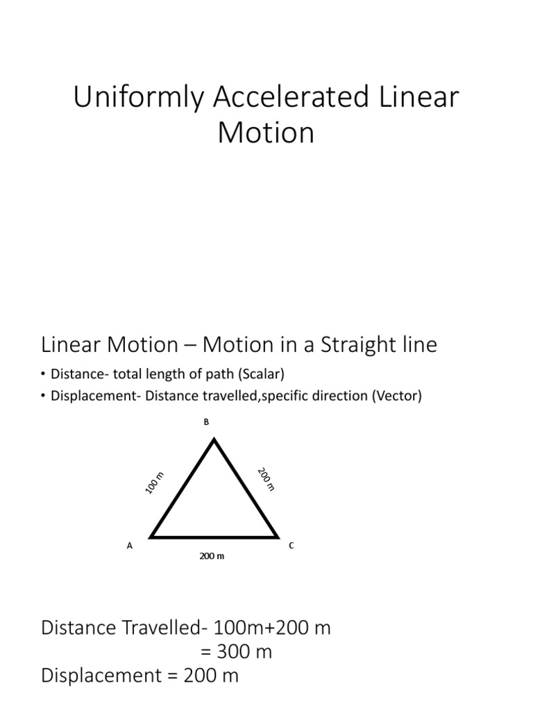 Uniformly Accelerated Linear Motion | PDF