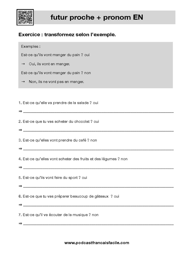 Futur Proche Pronom en PDF | PDF