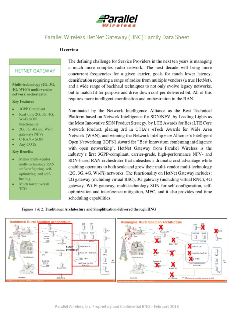 Parallel Wireless HetNet Gateway Data Sheet PDF | PDF | Wi Fi | 4 G