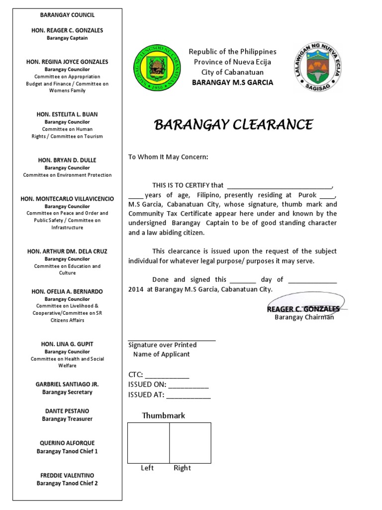 Brgy. Certificate | PDF | Government | Social Institutions