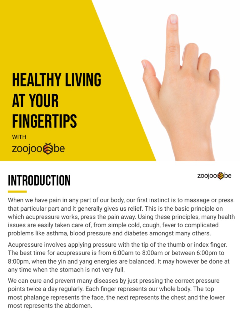 Healthy Living at Your Fingertips | PDF | Acupressure | Massage