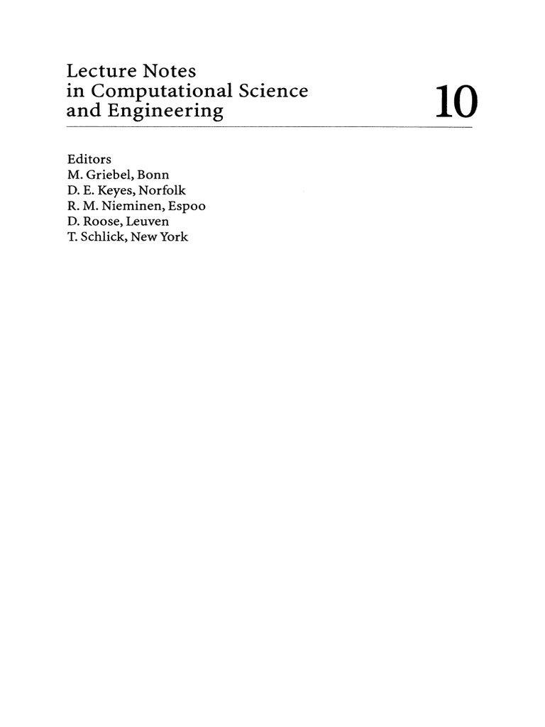Lecture Notes In Computational Science And Engineering 10 Jeremy Siek Andrew Lumsdaine Auth