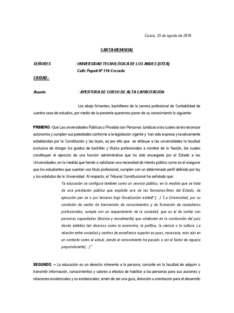 Carta Utea | PDF | Universidad | Estado (política)