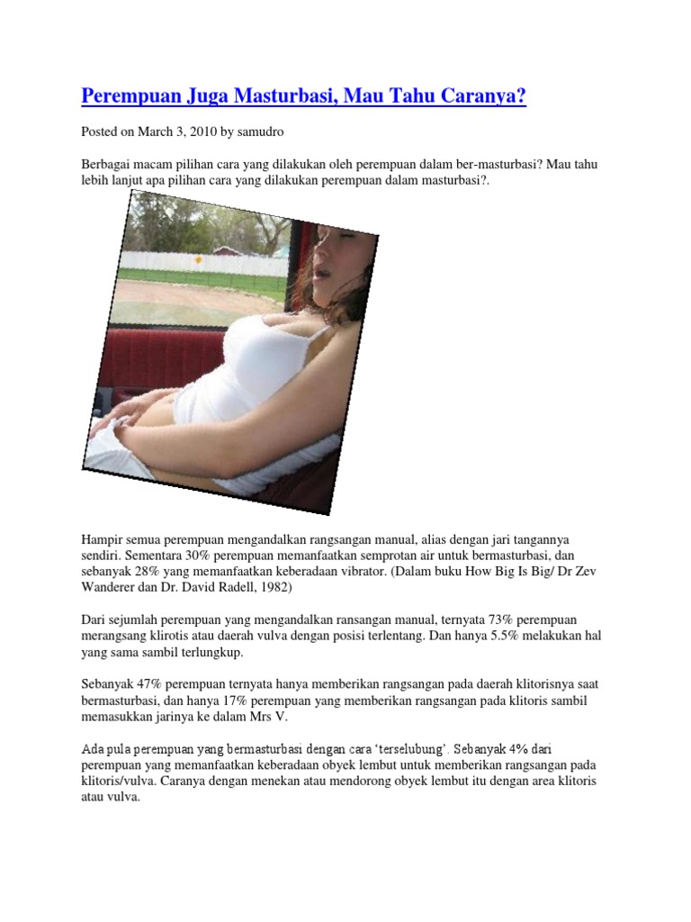 Perempuan Juga Masturbasi, Mau Tahu Caranya | PDF