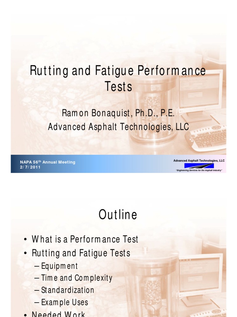 Rutting and Fatigue Performance Test | PDF | Road Surface | Fatigue ...