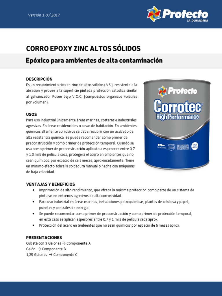 25 Corro Epoxy Zinc Protecto | PDF | Pintar | Agua