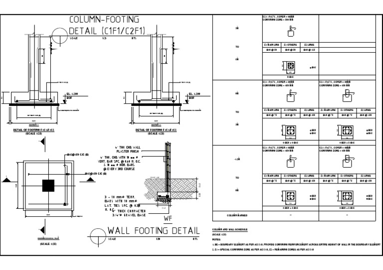 Column Footing Detail C1F1/C2F1 1:25 | PDF