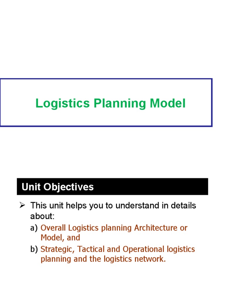 Logistics Planning Model