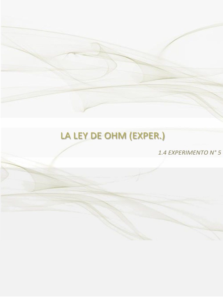 Experimento 4 | PDF | Resistencia Eléctrica y Conductancia | Corriente eléctrica