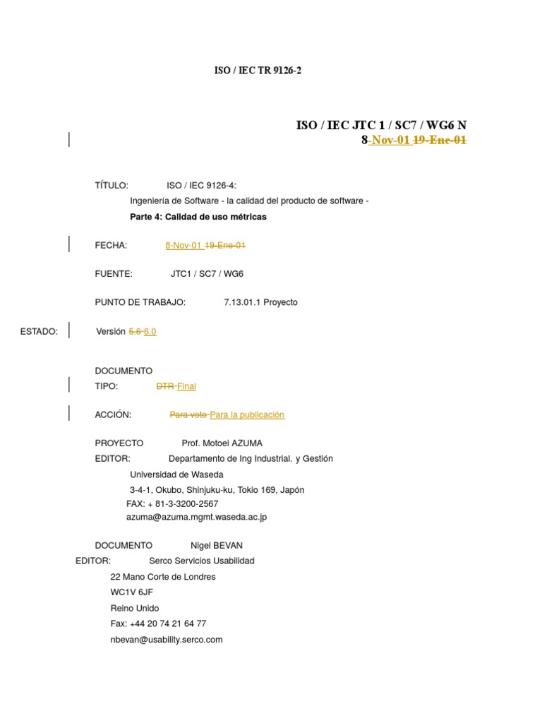 Iso 9126 4 | PDF | Organización internacional para la estandarización ...