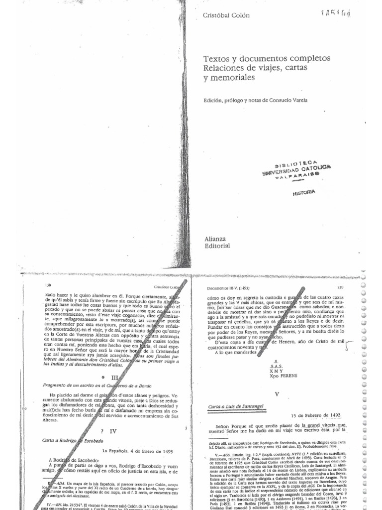 Textos y Documentos Completos Crist Colon | PDF
