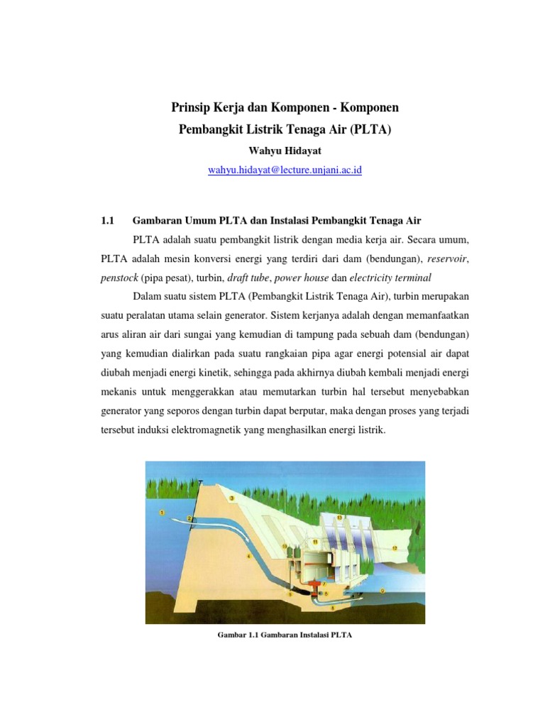 PLTA Kerja dan Komponen | PDF