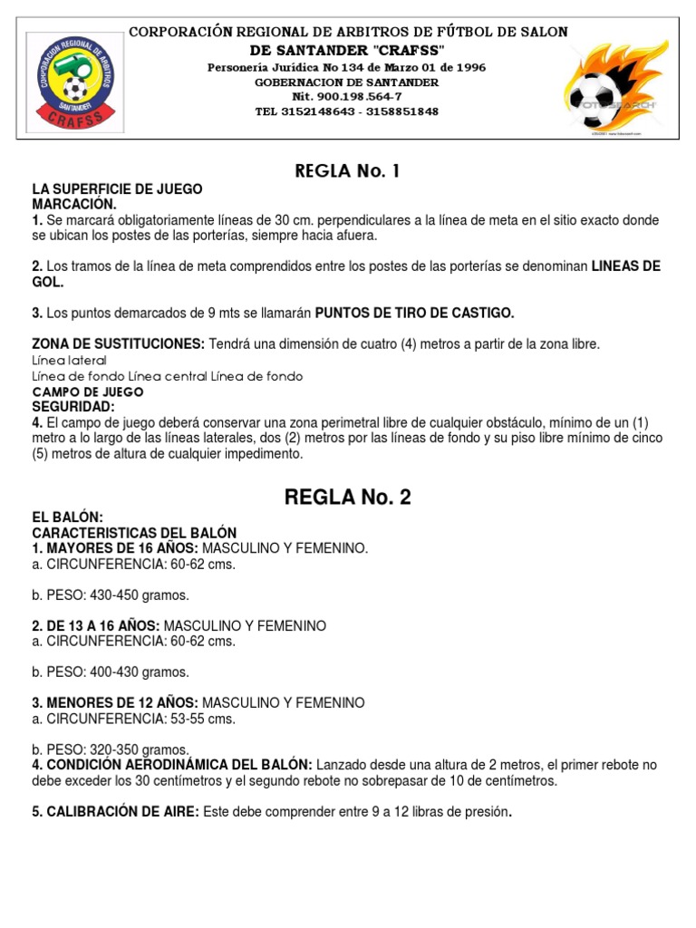 Modificaciones Reglas de Microfutbol | PDF | Asociación de Futbol | Juegos de pelota