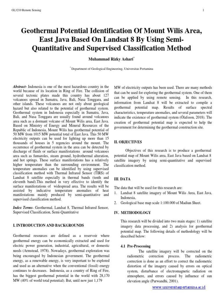 Geothermal Potential of Mount Wilis | PDF | Geothermal Energy ...