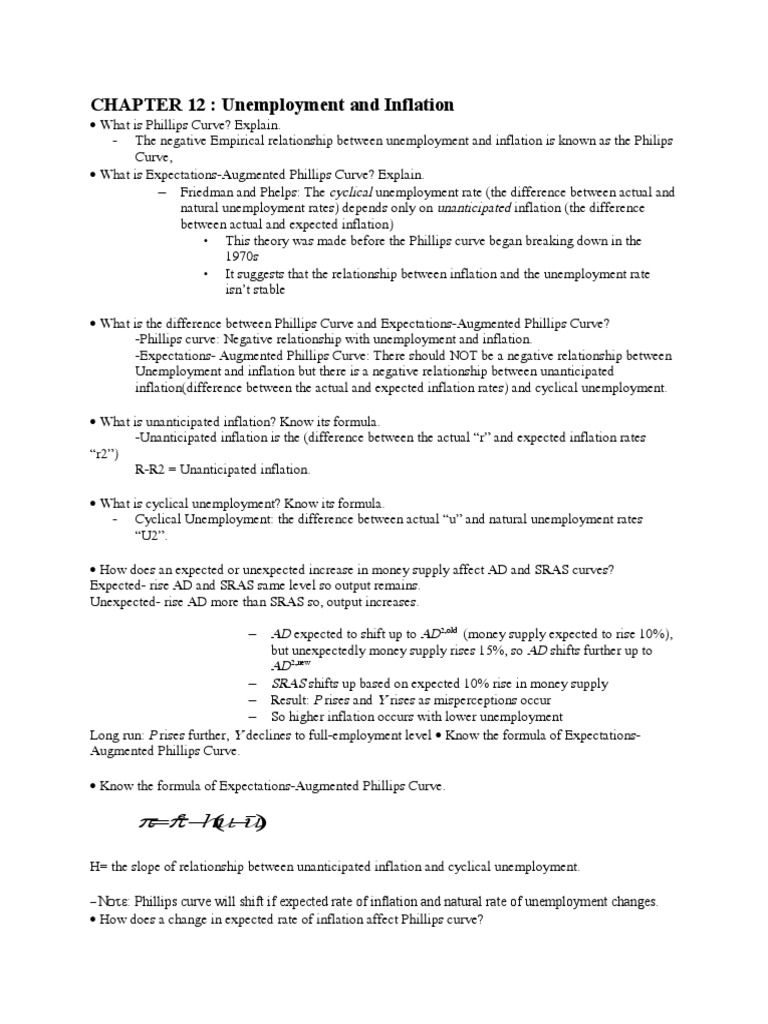 CHAPTER 12 Macroeconomics Study Guide Final Exam | PDF | Phillips Curve ...