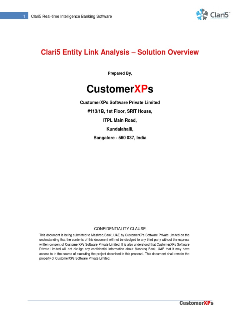 Clari5 Entity Link Analysis Overview | PDF | Financial Transaction | Banks