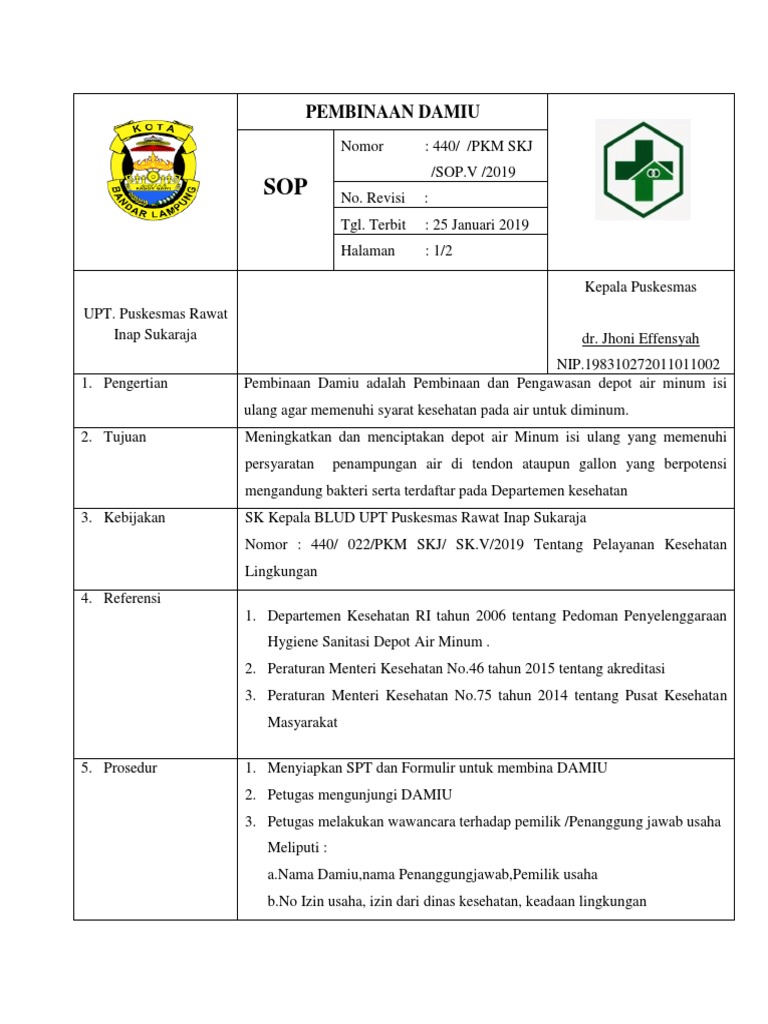 Sop Pembinaan Damiu | PDF