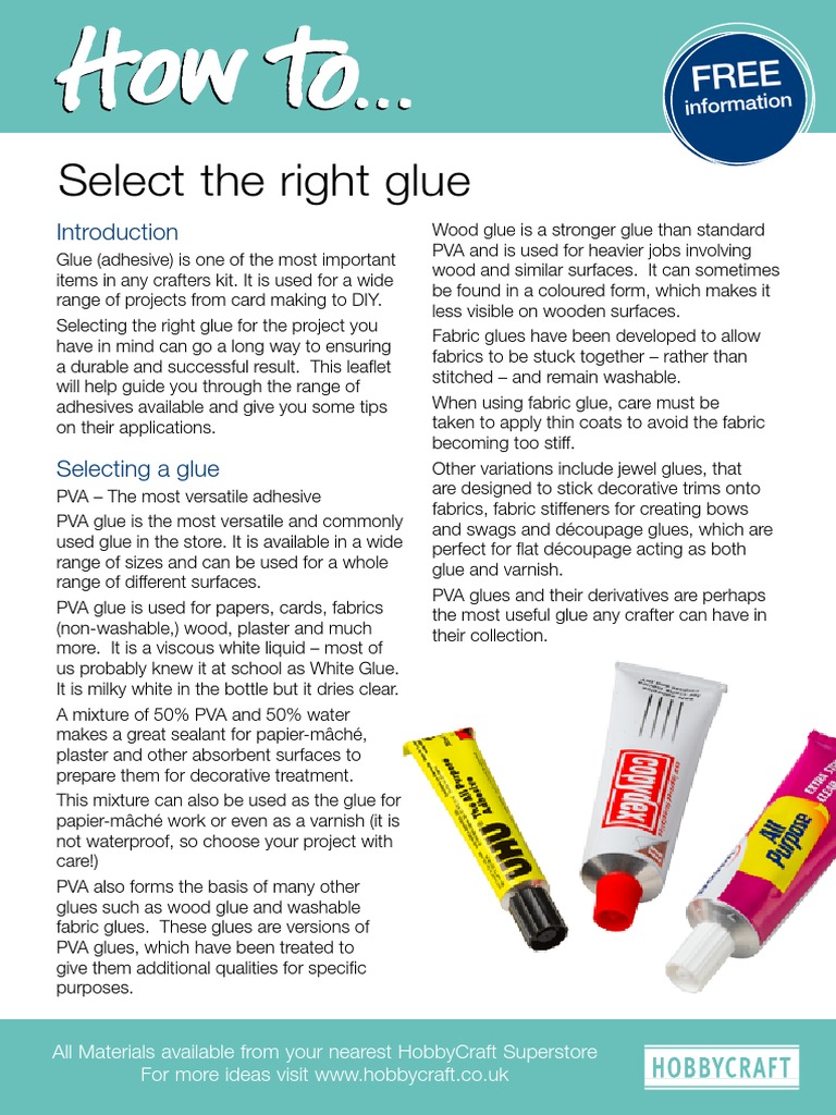 How To Which Glue PDF | PDF | Adhesive | Textiles