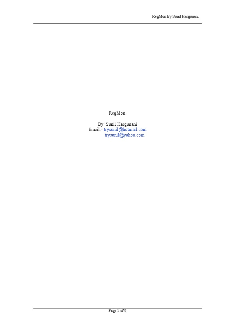 Regmon by Sunil Hargunani | Download Free PDF | Windows Registry ...