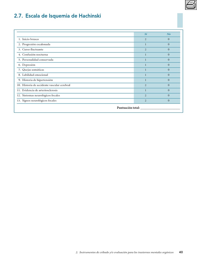 Escala de Isquemia de Hachinski PDF | PDF