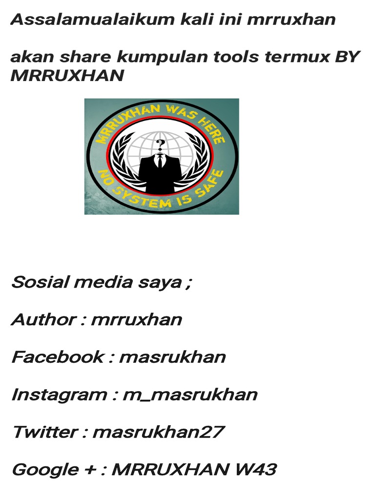 Kumpulan Tools Termux ONLINE | PDF