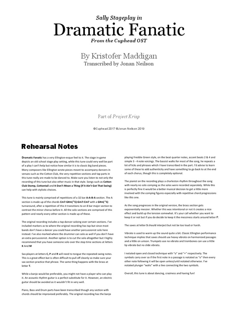 Dramatic Fanatic - Conductor Score-3 | PDF | Dances | Saxophone