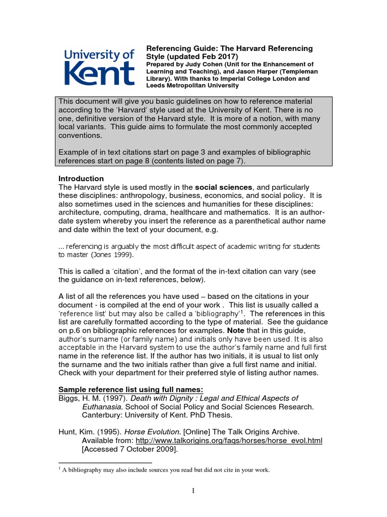 Harvard Style Guide | PDF | Citation