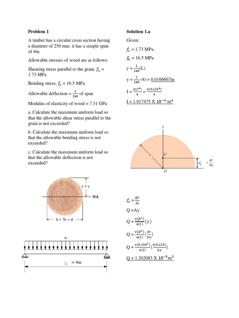 Timber Activity Prob 1 N 2 | PDF | Bending | Young's Modulus