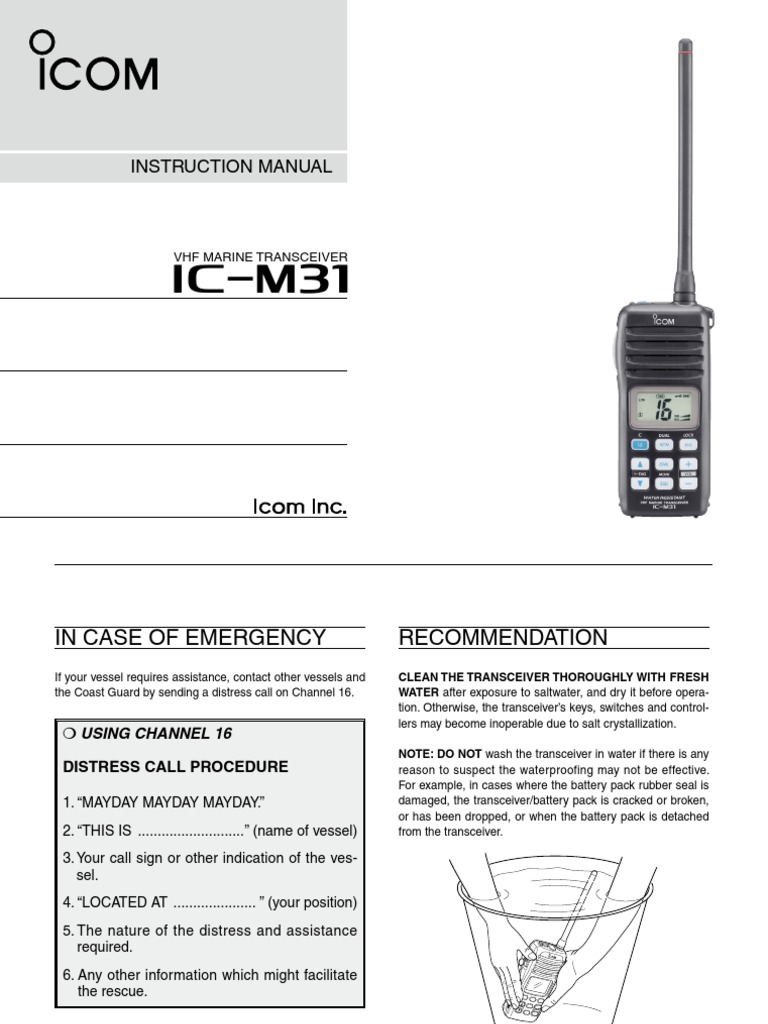 Icom IC-M31 | PDF | Computer Monitor | Radio