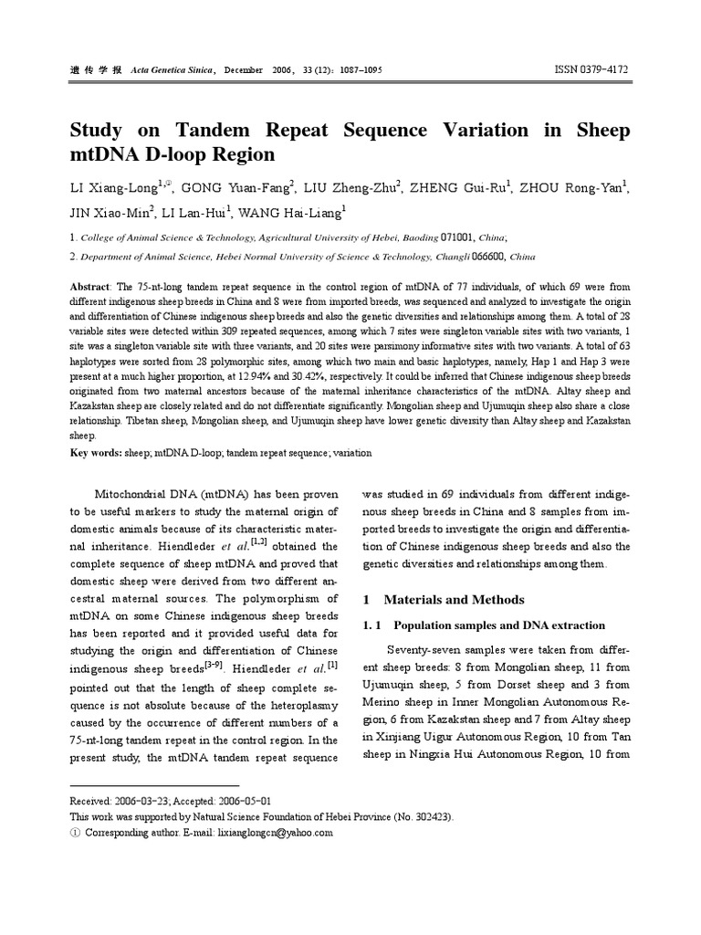 Repeat Regions in MT Dna | PDF | Polymerase Chain Reaction | Primer ...