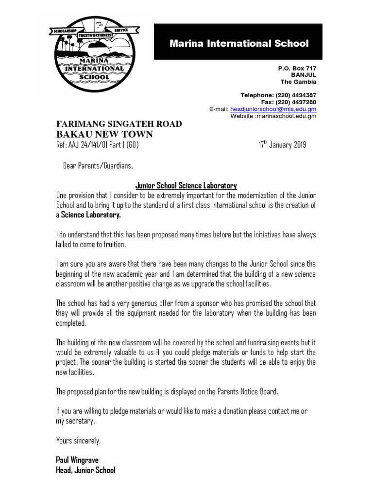 Bakau New Town: Marina International School | PDF