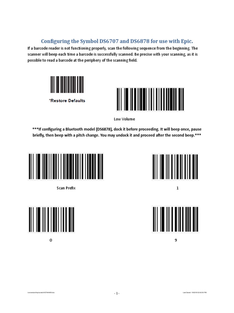 Symbol Barcode Scanner Configuration | PDF