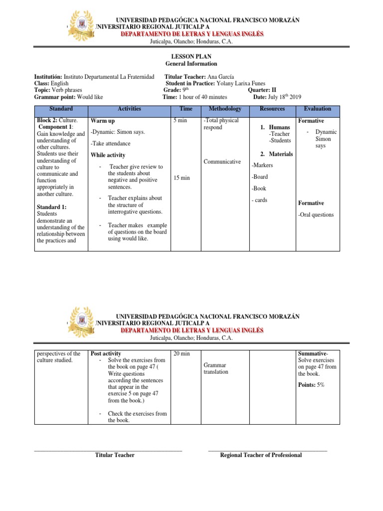 lesson plan 1.docx | PDF | Behavior Modification | Psychological Concepts