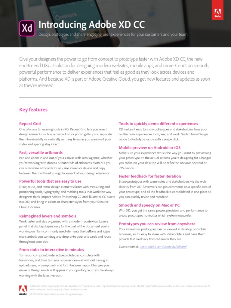 Introducing Adobe XD CC: Key Features | PDF | Adobe Photoshop | Adobe ...