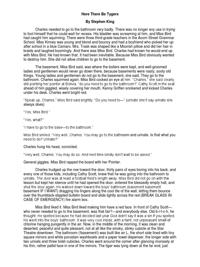 Here There Be Tygers by Stephen King | PDF | Nature