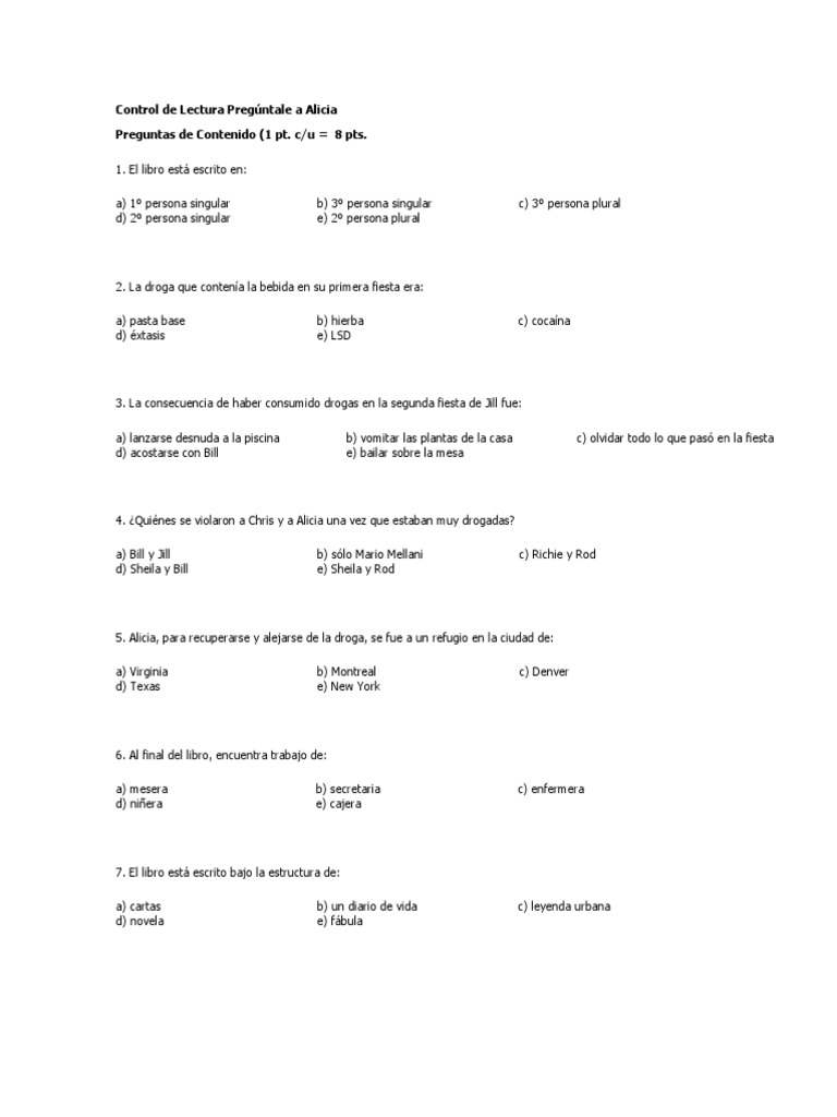 Preguntale A Alicia 4 | PDF