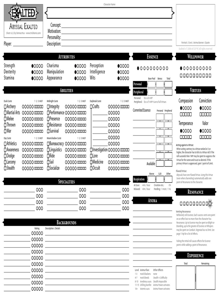 Exalted 2nd Edition | PDF