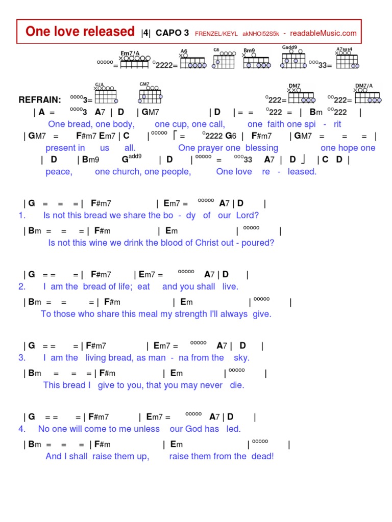 One Love Released Chords and Lyrics | PDF