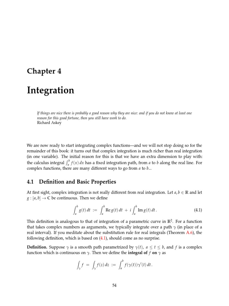 Integration Complex | PDF | Holomorphic Function | Integral