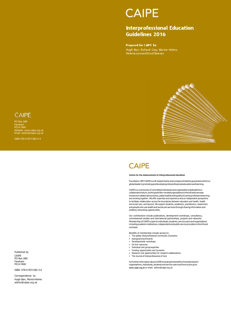 CAIPE Interprofessional Education Guidelines 2016 1 PDF | PDF ...
