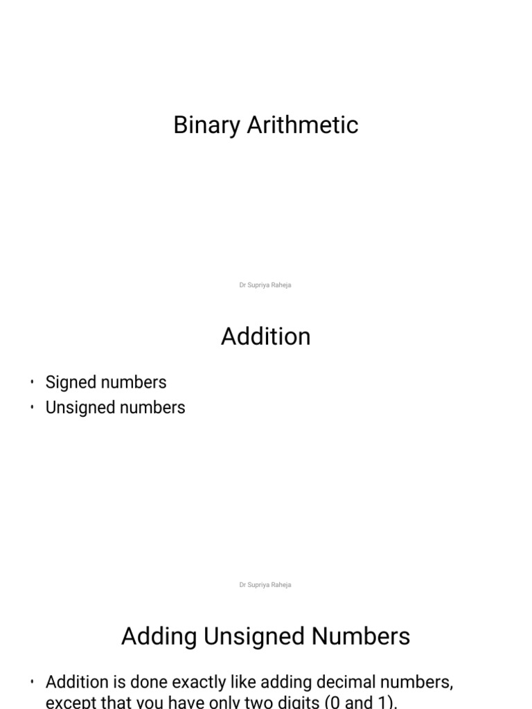 Binary Arithmetic | PDF | Subtraction | Number Theory