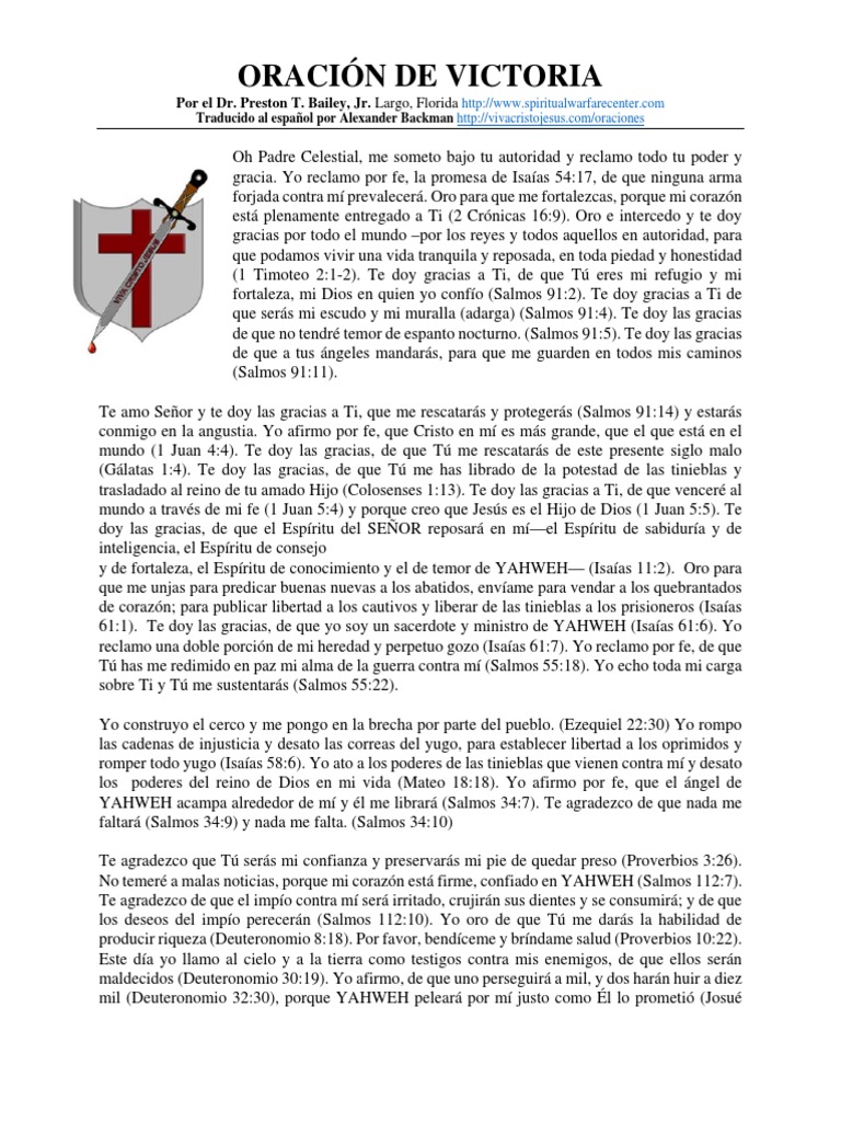Oracion de Victoria | PDF | Textos Religiosos | Libros de la Biblia hebrea