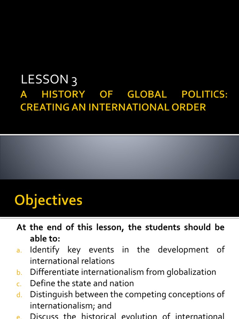 Creating An International Order | PDF | Internationalism (Politics ...