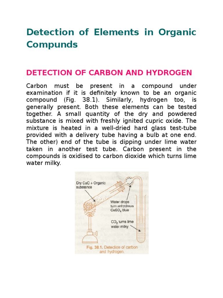 Detect Elements in Organic Compounds | PDF | Sodium | Nitrogen
