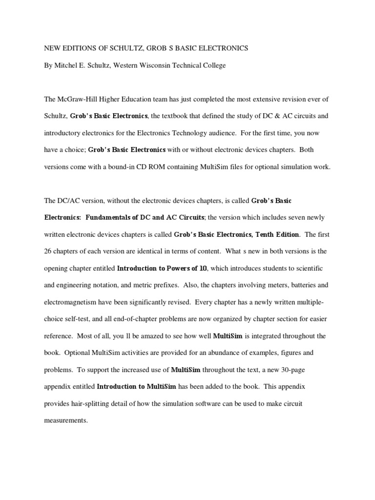 Grob Electronics Text | PDF | Troubleshooting | Transistor