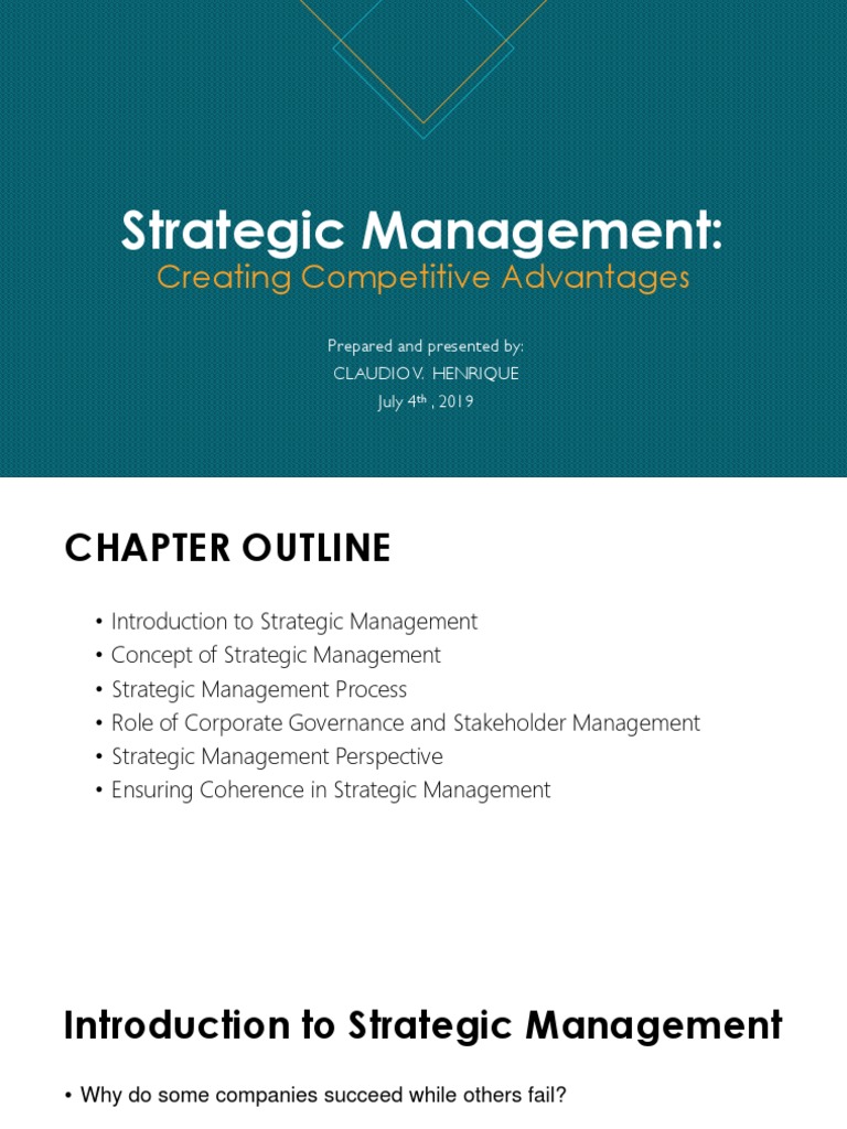 1st Chapter - Introduction To Strategic Management | PDF | Strategic ...