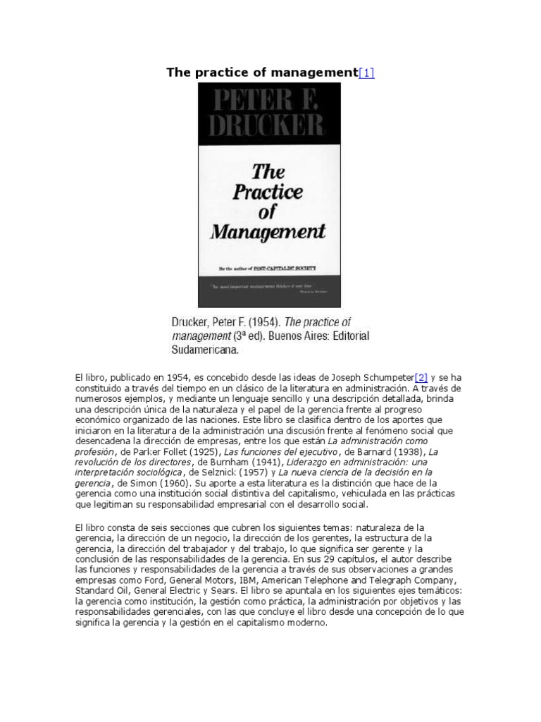 The Practice of Management | PDF | Innovación | Capitalismo