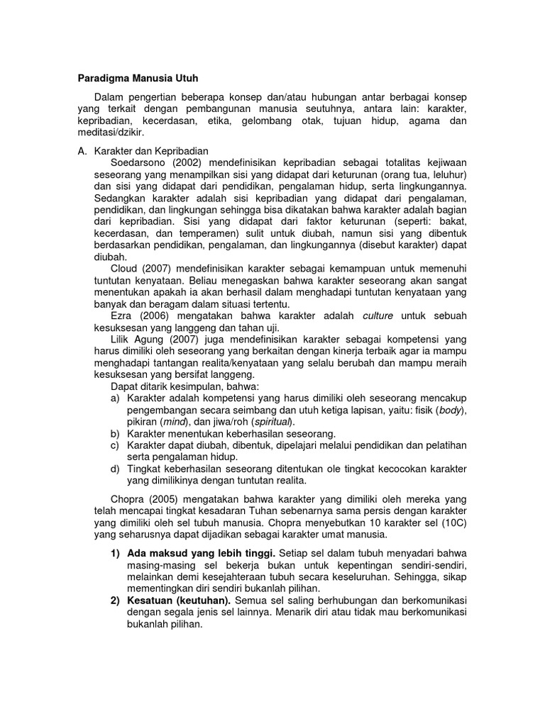 Paradigma Manusia Utuh | PDF